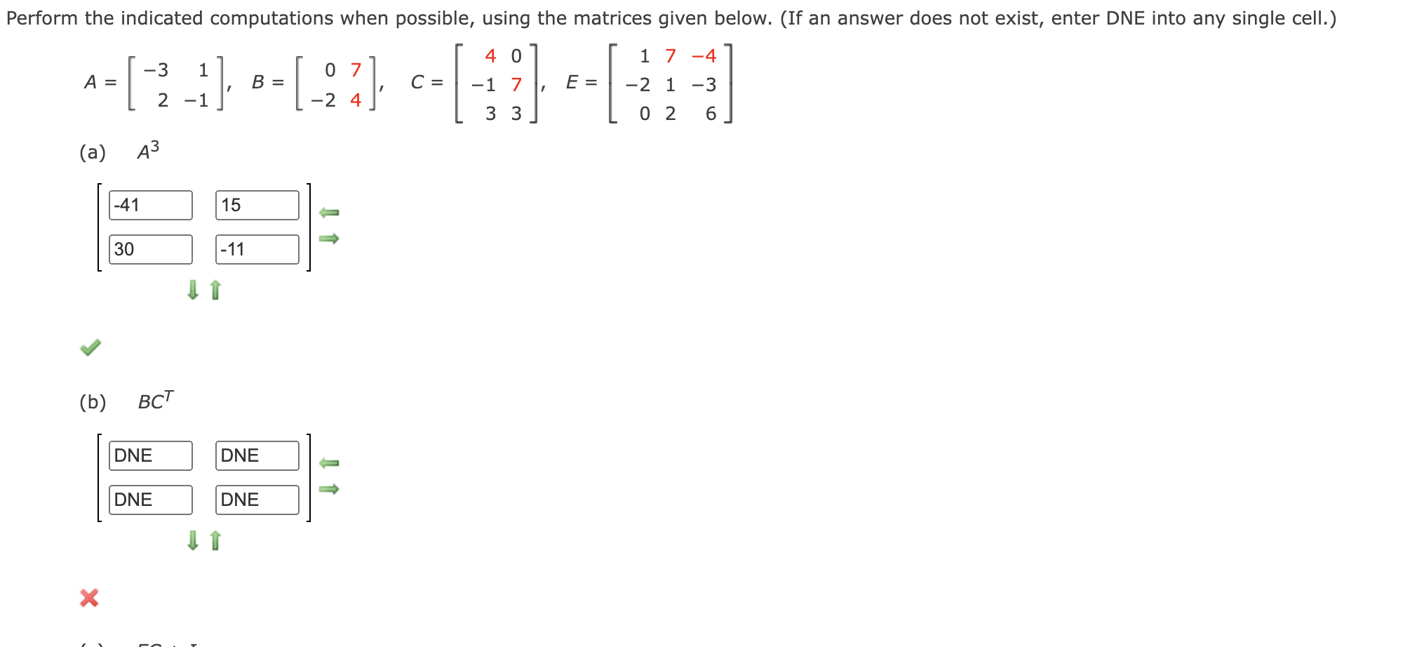 Solved Perform the indicated computations when possible, | Chegg.com