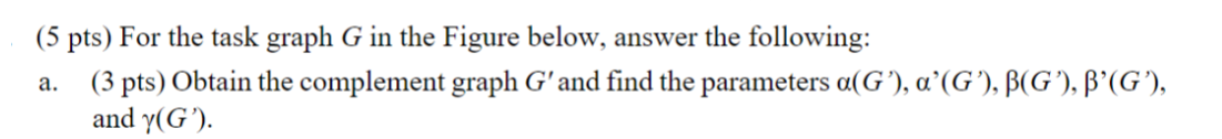 Solved (5 pts) For the task graph G in the Figure below, | Chegg.com