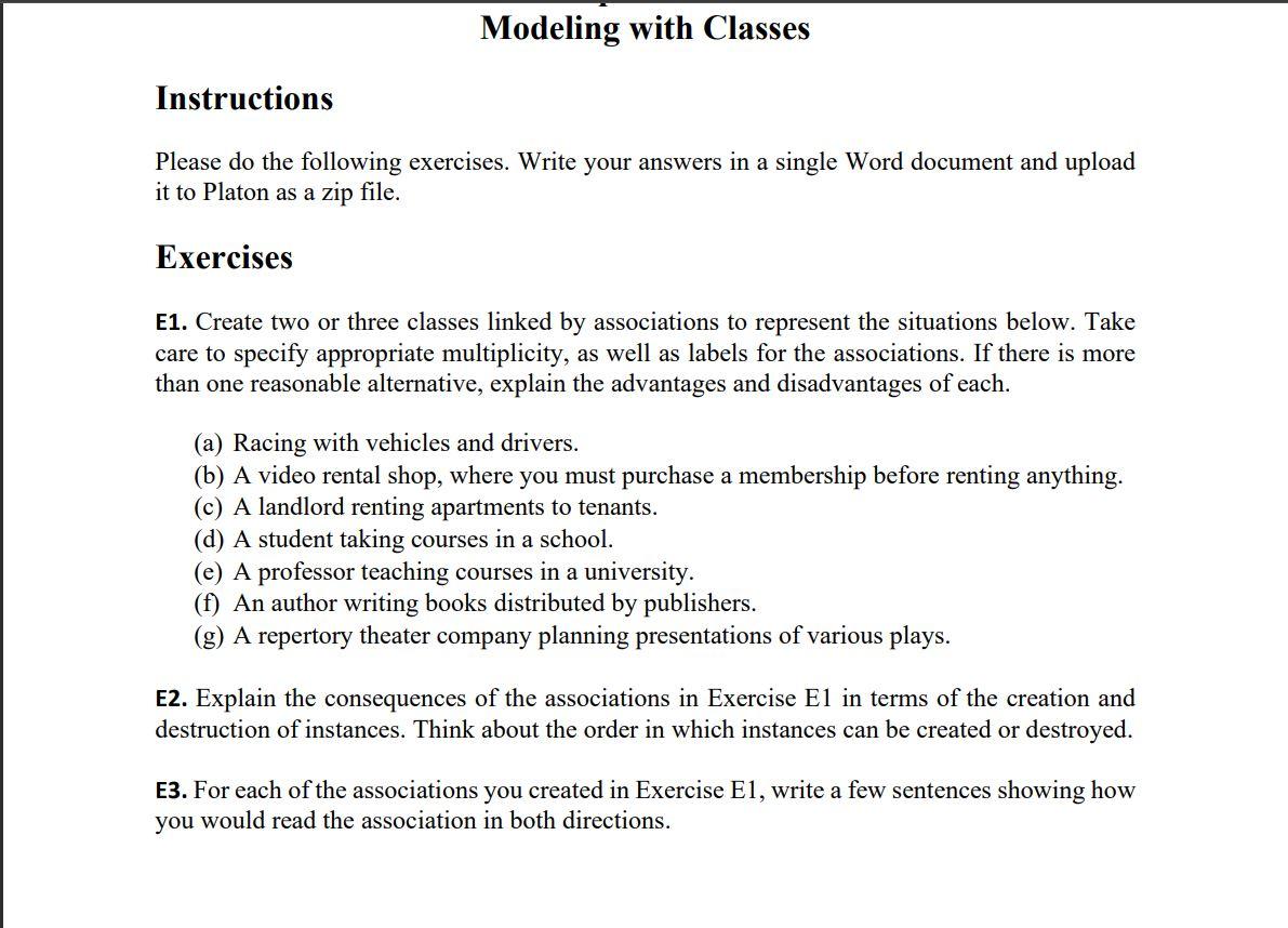 Solved this exercise is about software engineering. please | Chegg.com