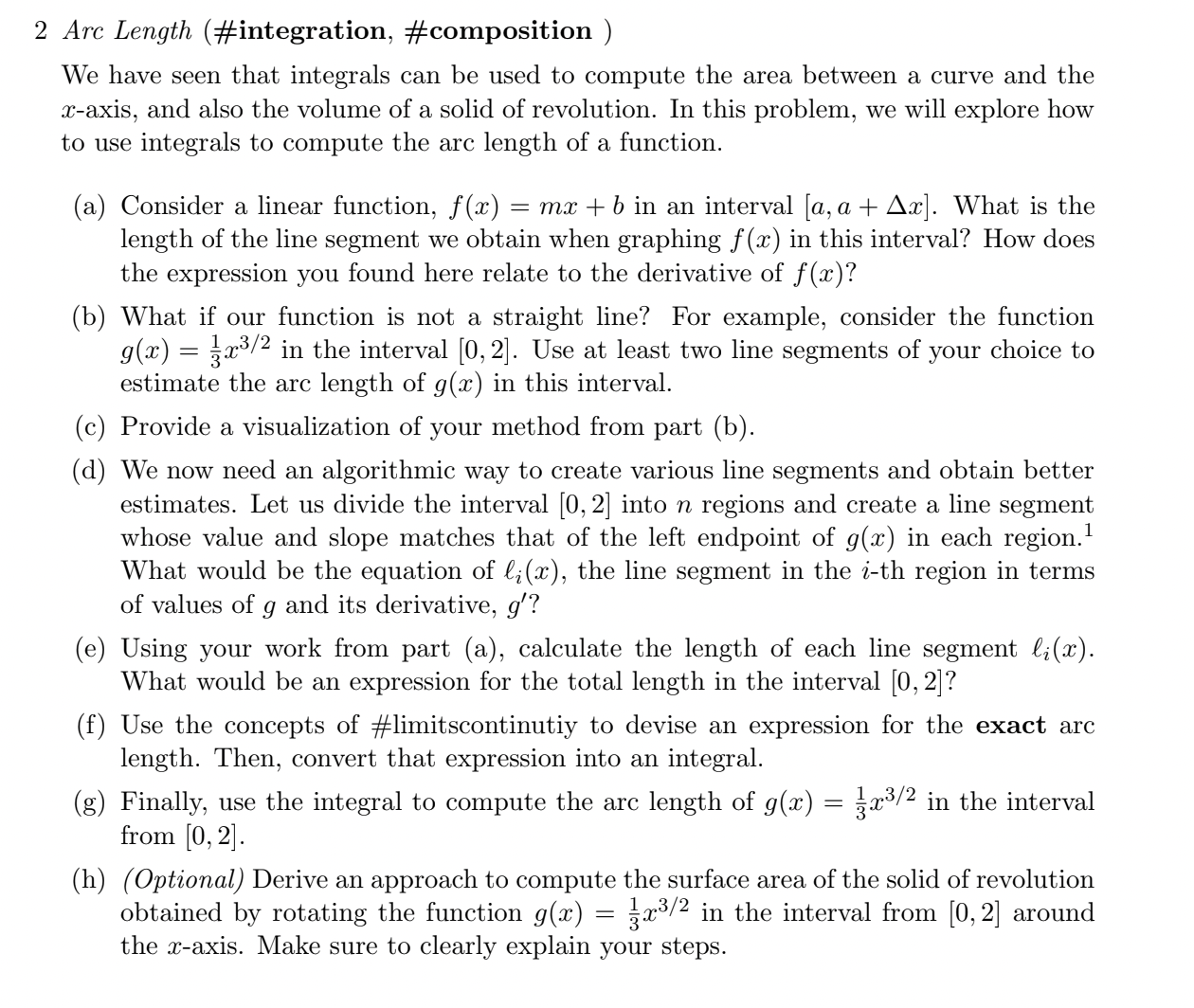 Solved Arc Length (\#integration, \#composition) We have | Chegg.com