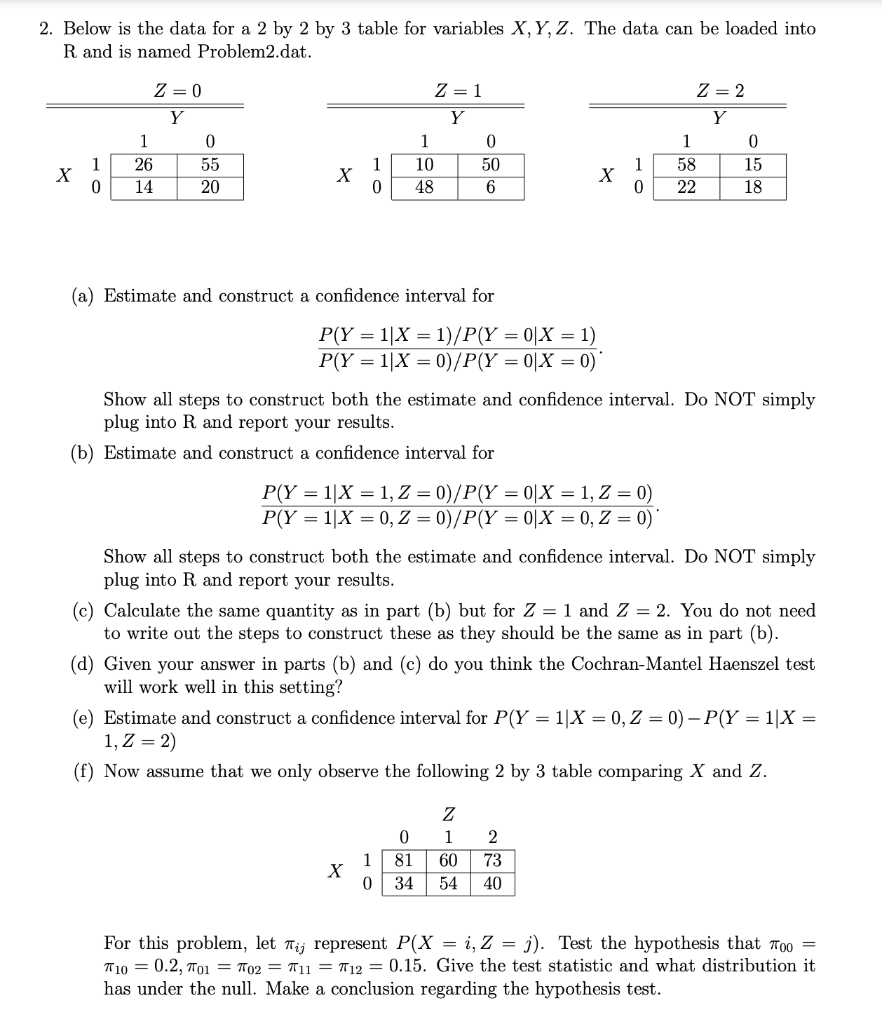 2 Below Is The Data For A 2 By 2 By 3 Table For 
