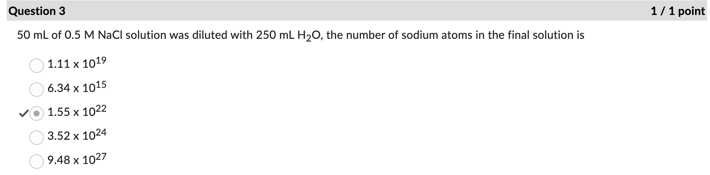 Solved 50 mL of 0.5MNaCl solution was diluted with 250 | Chegg.com