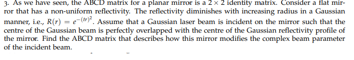 Solved 3. As we have seen, the ABCD matrix for a planar | Chegg.com