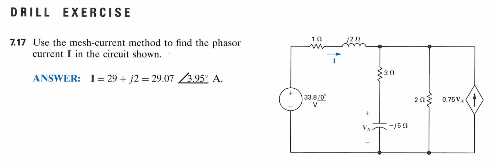 Solved 7.17 Use the mesh-current method to find the phasor | Chegg.com
