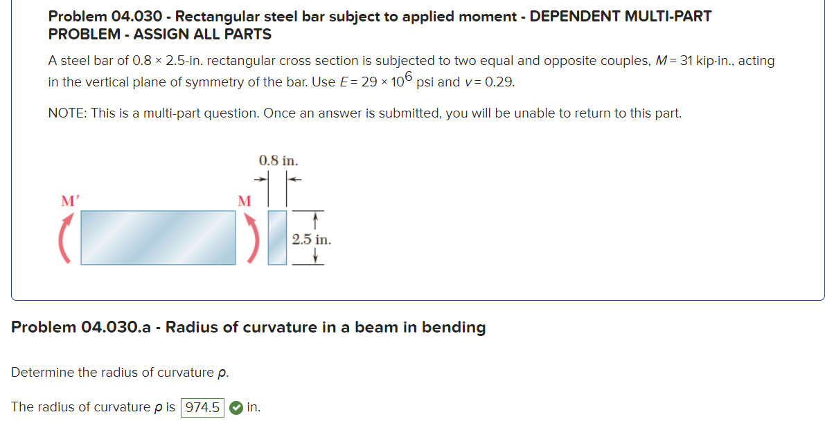 Solved Problem 04.030 - Rectangular steel bar subject to | Chegg.com