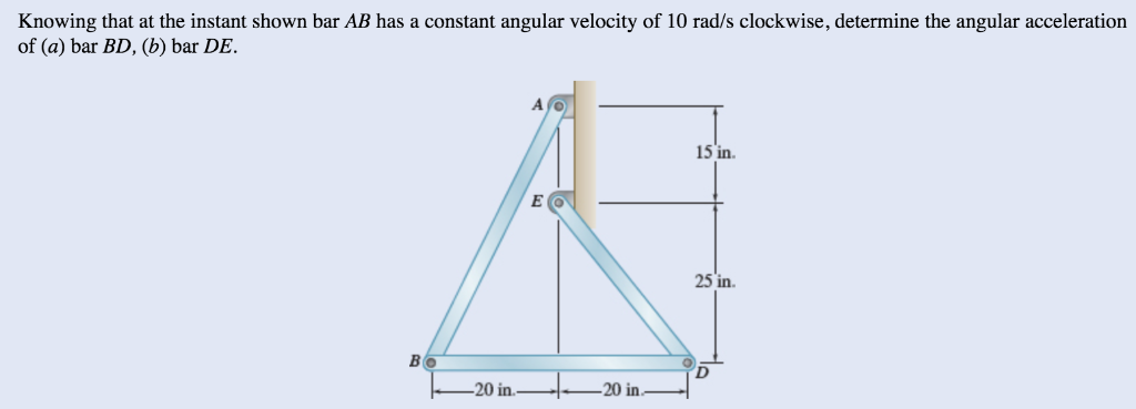 Solved Knowing that at the instant shown bar AB has a | Chegg.com
