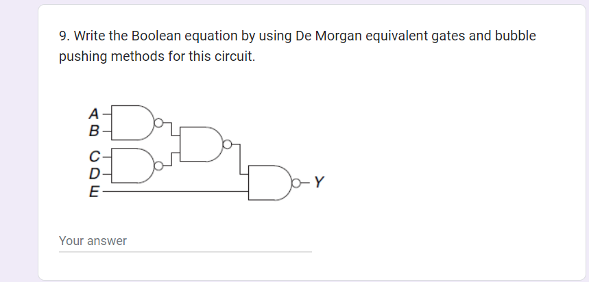 Solved 9. Write the Boolean equation by using De Morgan | Chegg.com