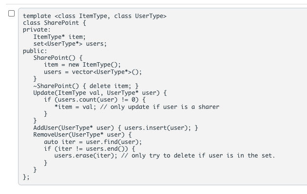 Solved Which of the following classes demonstrate the idea | Chegg.com