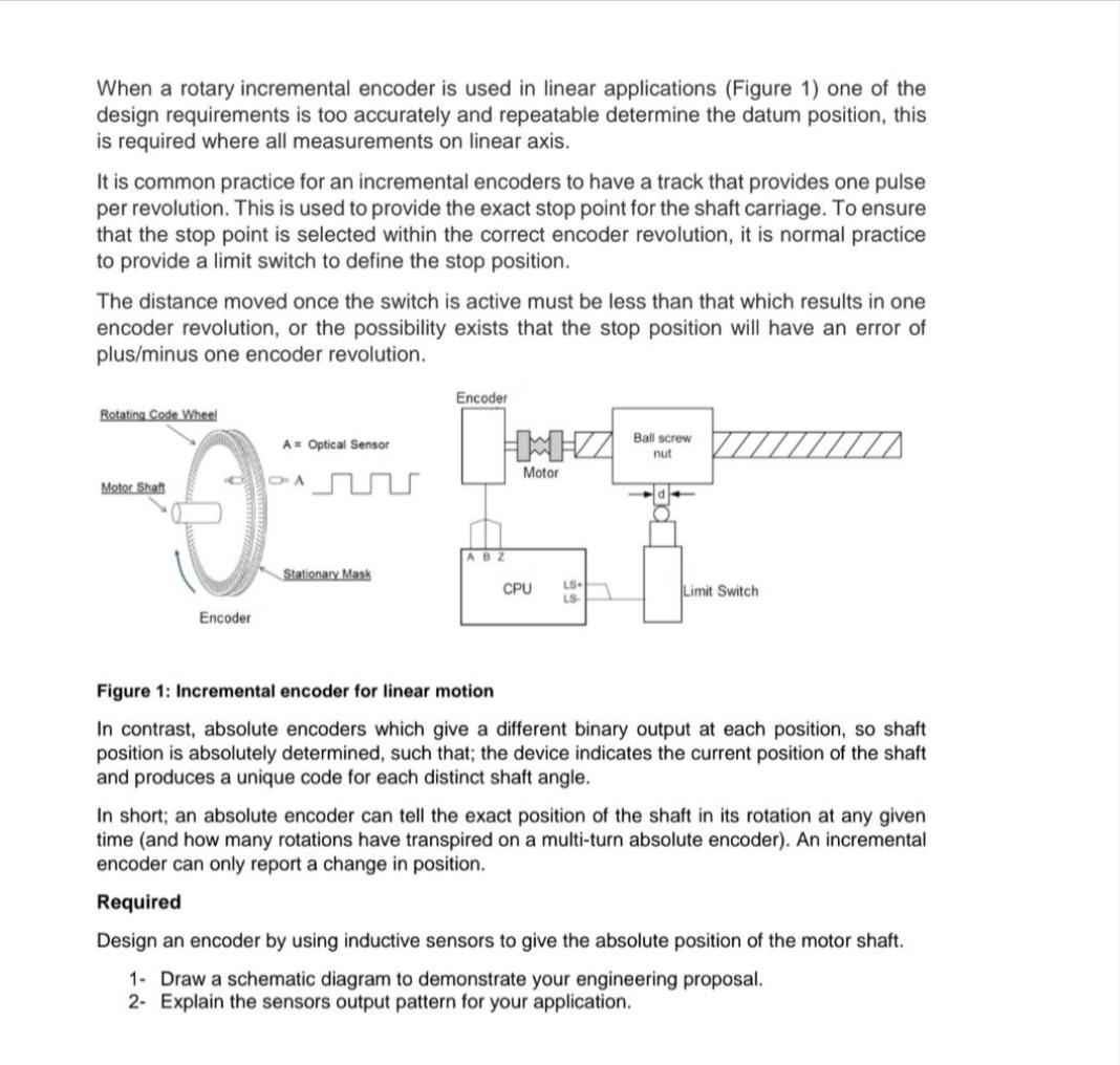 Solved When A Rotary Incremental Encoder Is Used In Linear