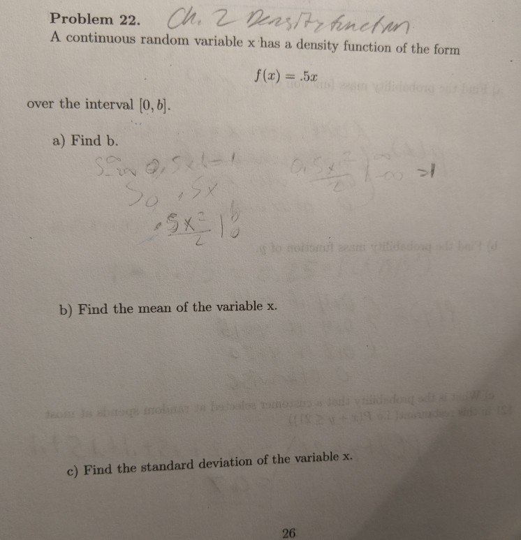 Solved Problem 22 A Continuous Random Variable X Has A 2765