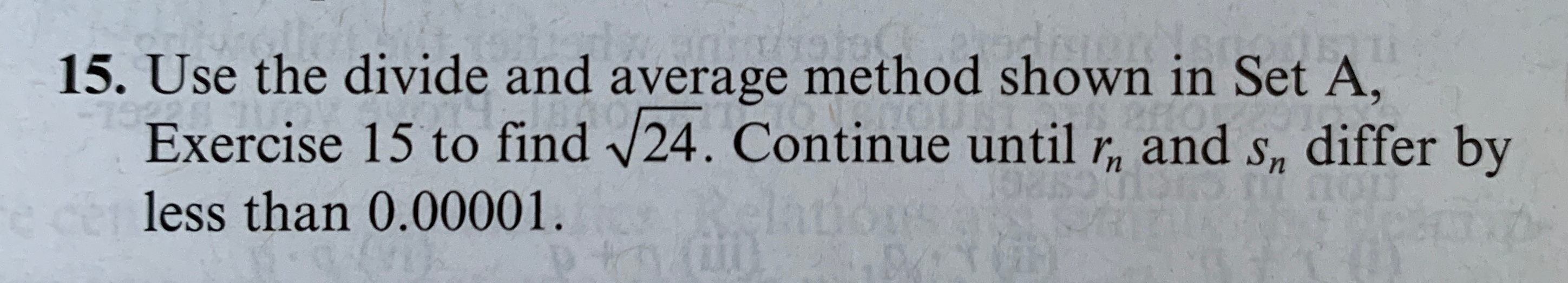 Solved 15. Use the divide and average method shown in Set A, | Chegg.com