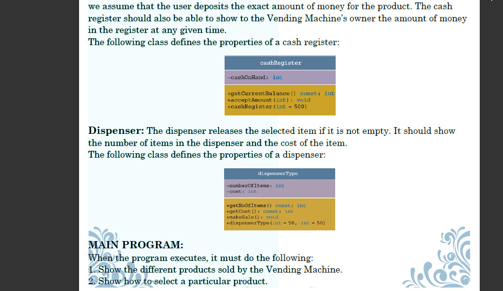 Solved Programming Assignment Vending Machine A Common