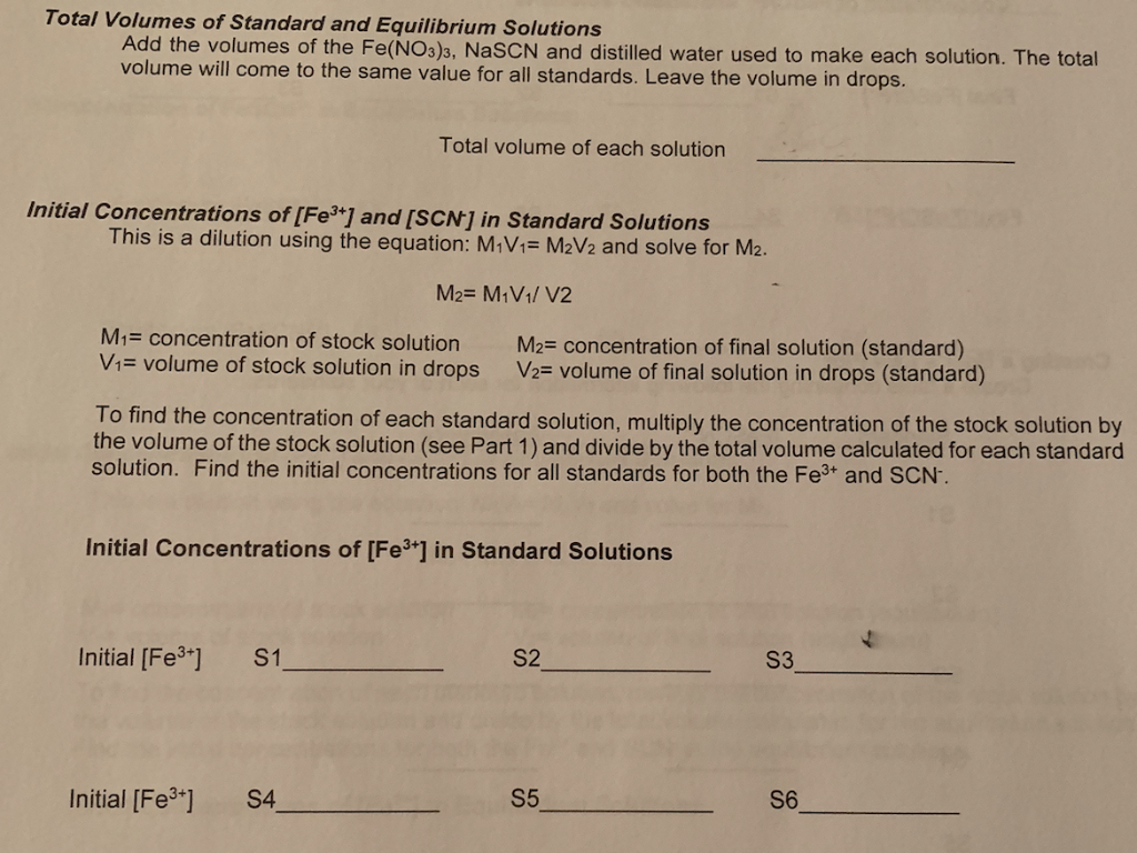 Solved Part 1: Preparation of standard solutions Label six | Chegg.com