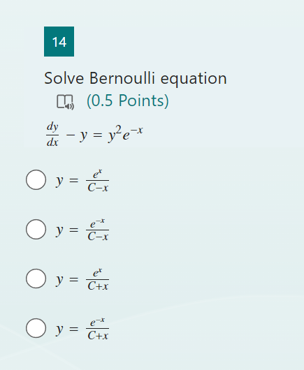 Solved Solve the Bernoulli Equation [4.) (0.5 Points) | Chegg.com