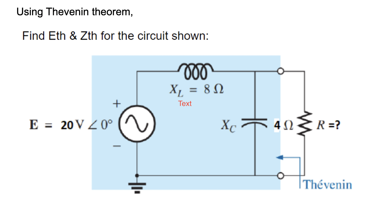 Solved Using Thevenin theorem, Find Eth & Zth for the | Chegg.com