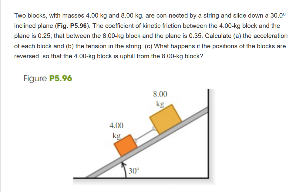 Solved Two blocks, with masses 4.00 kg and 8.00 kg, are | Chegg.com