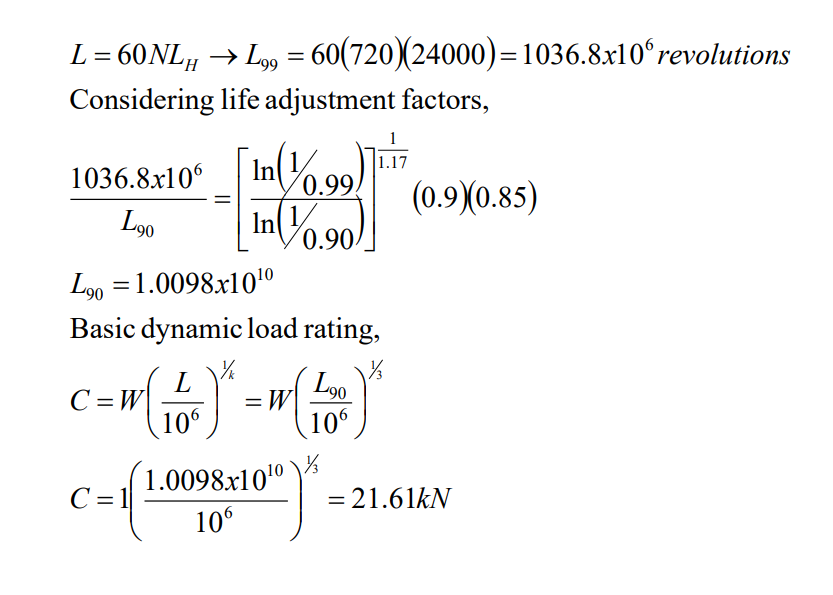 Solved The rolling contact ball bearing are to be selected | Chegg.com