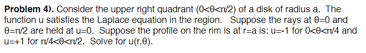 Solved Problem 4). Consider the upper right quadrant | Chegg.com