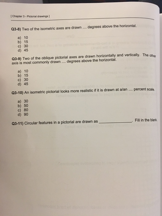 Solved Chapter 3-Pictorial drawings J PICTORIAL DRAWINGs | Chegg.com