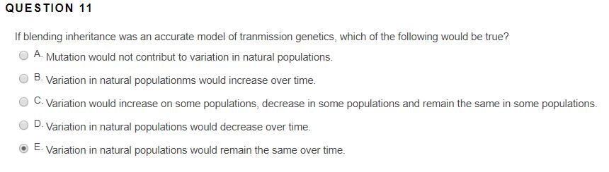 Solved QUESTION 11 If blending inheritance was an accurate | Chegg.com