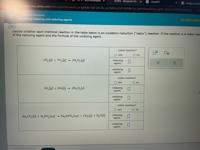 Solved Decide Whether Each Chemical Reaction In The Table