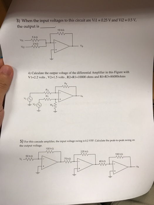 Solved 3) when the input voltages to this circuit are Vil = | Chegg.com