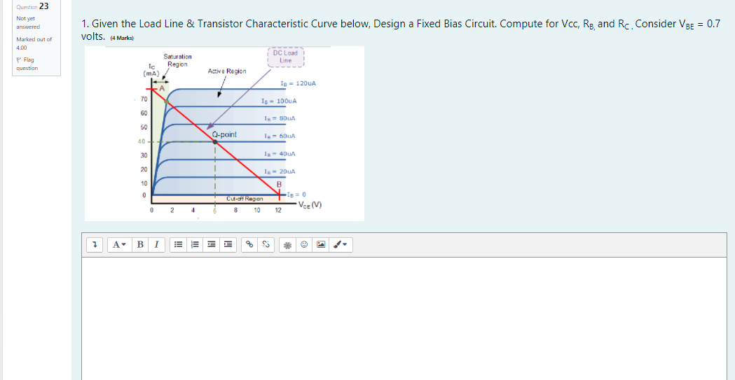 Solved Questo 23 Not yet answered 1. Given the Load Line & | Chegg.com