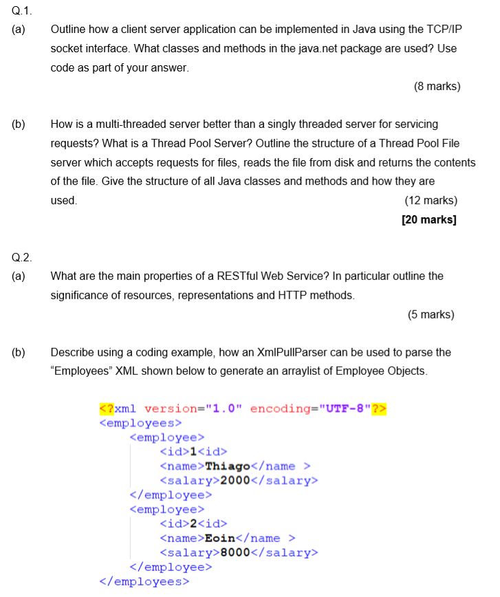 Q 1 A Outline How A Client Server Application Can Chegg