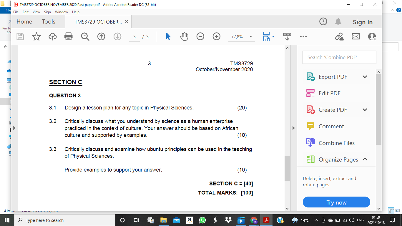 o x File A? LI TMS3729 OCTOBER NOVEMBER 2020 Past | Chegg.com