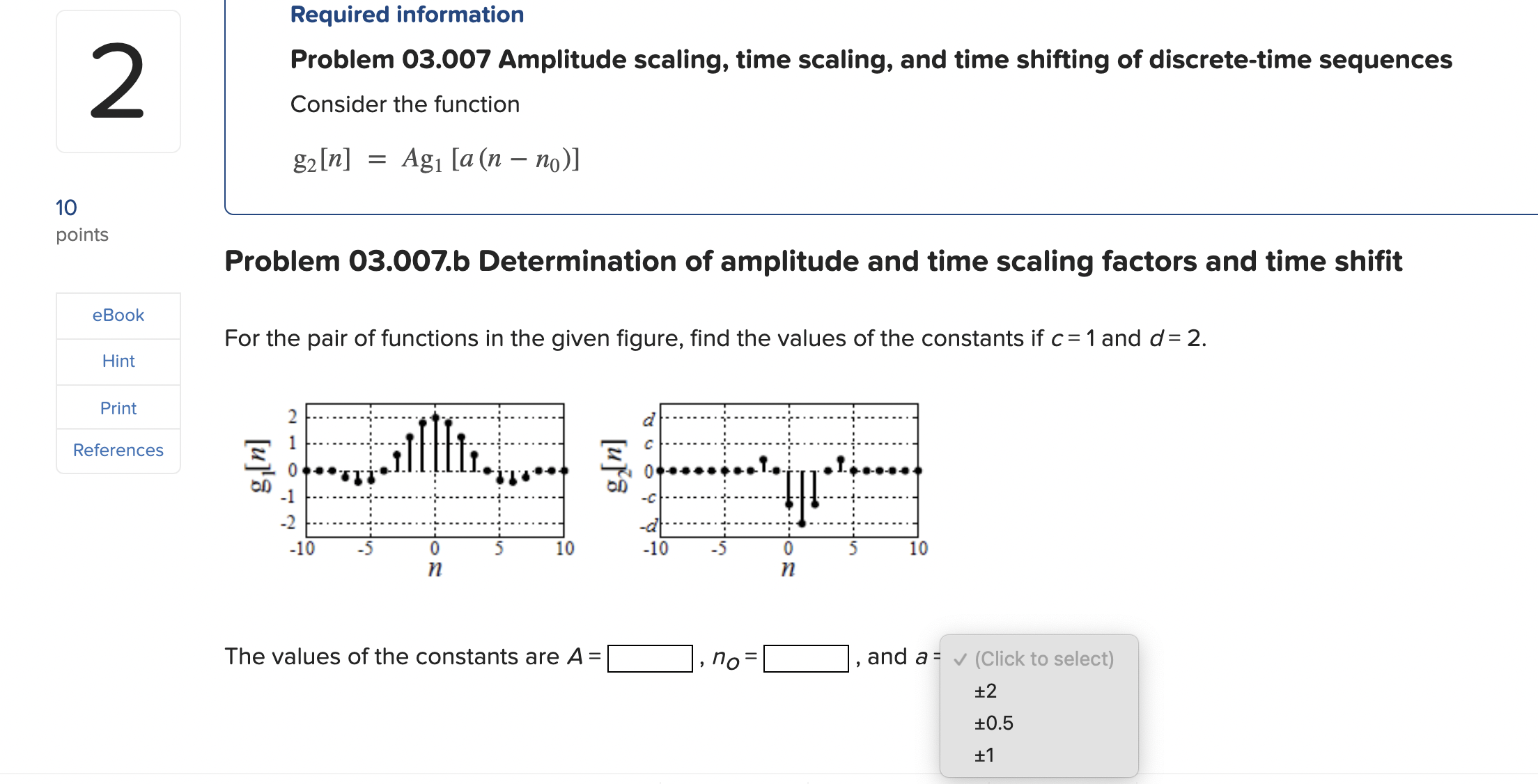 Solved Problem 03.007.b Determination of amplitude and time | Chegg.com
