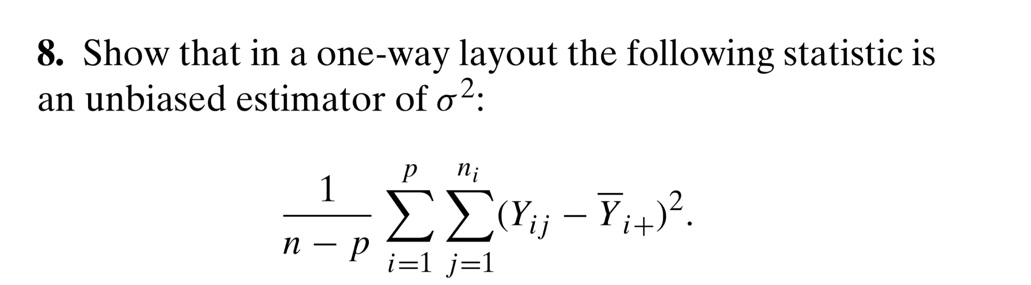 Solved what is the expected value of sum(yij-yi+bar) and | Chegg.com