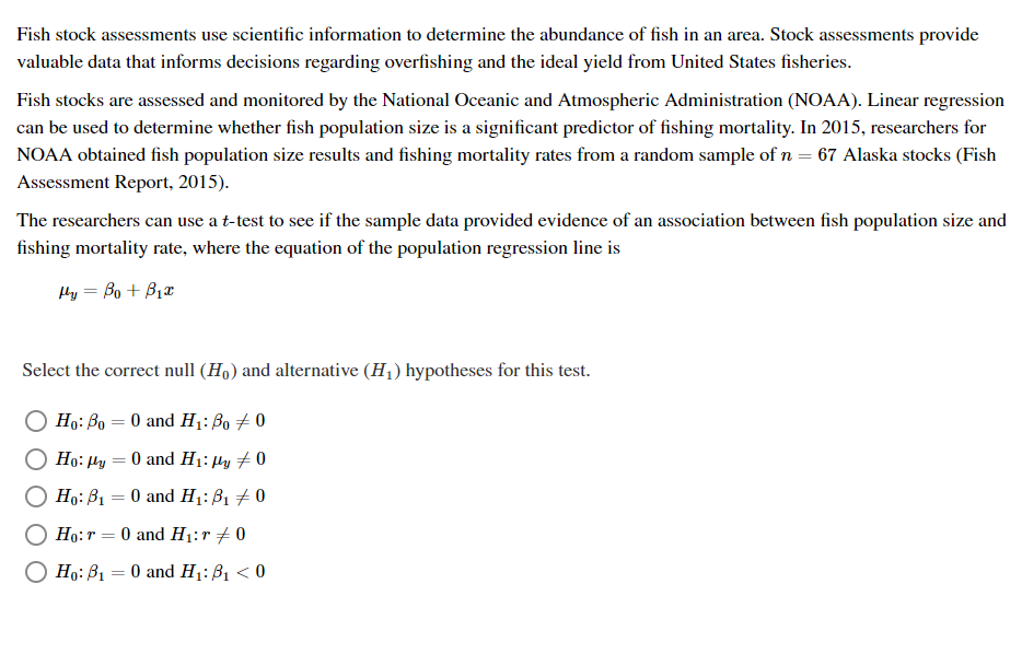 Solved Fish stock assessments use scientific information to | Chegg.com