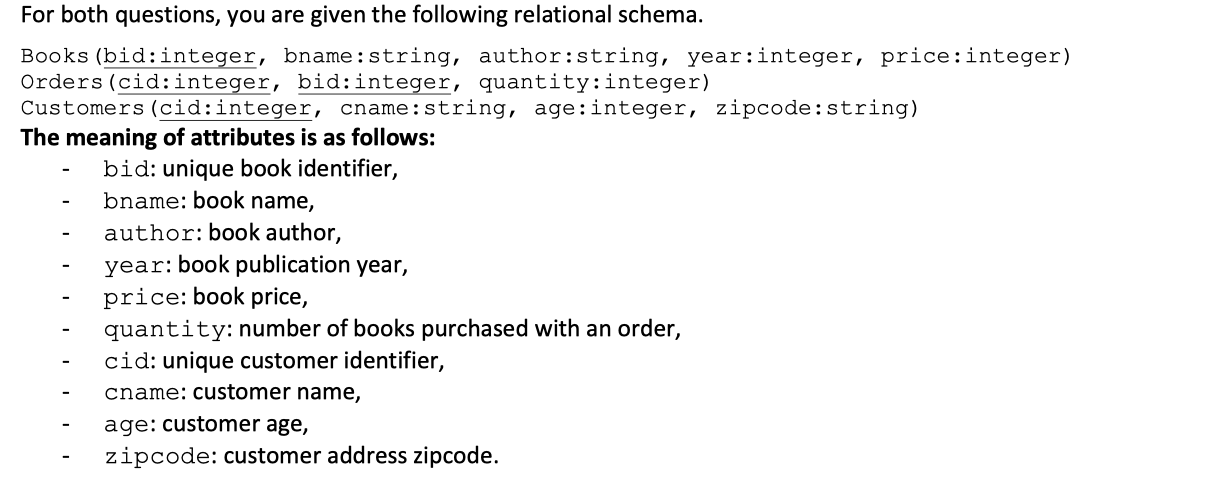 Solved For both questions, you are given the following | Chegg.com