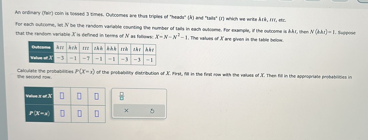 Solved An ordinary (fair) coin is tossed 3 times. Outcomes | Chegg.com