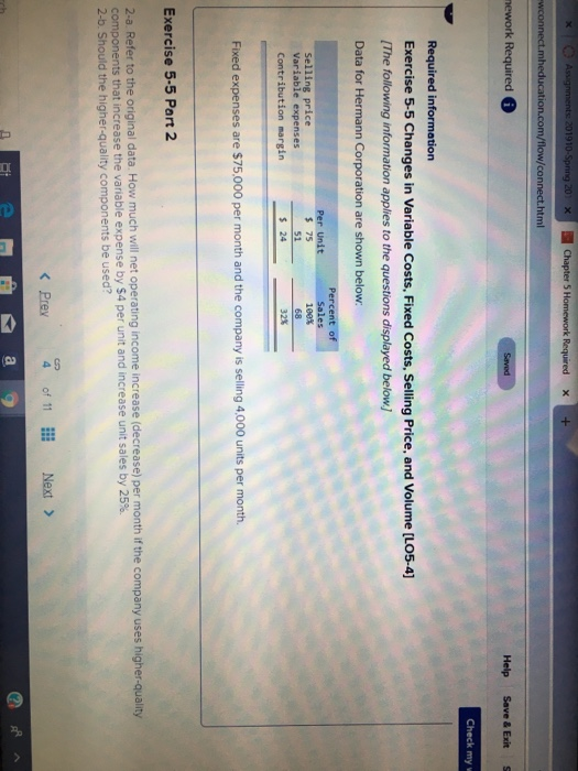 Solved ml Help Save & E Che Exercise 5-5 Changes in Variable | Chegg.com