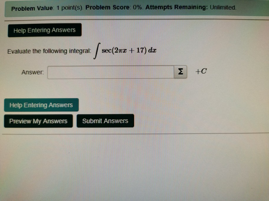 Solved Problem Value 1 point(s). Problem Score: 0%. Attempts | Chegg.com