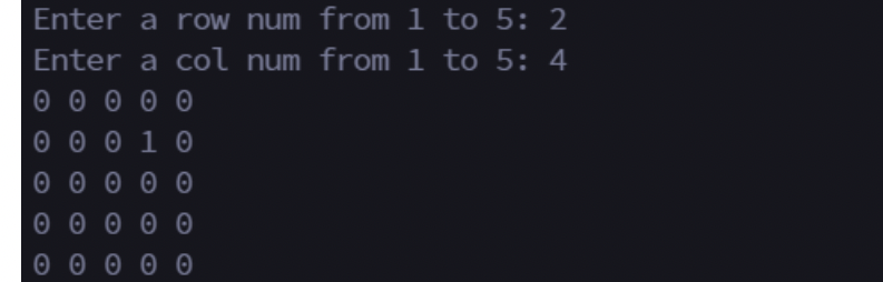 Solved 6. Take in a row number from 1 to 5 inclusive and a | Chegg.com