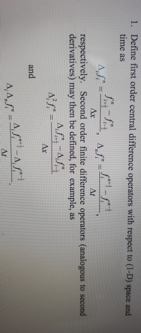 Solved Define first order central difference operators with | Chegg.com