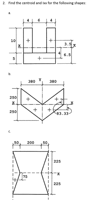 Solved 1. Determine the centroid about the \\( x \\) axis | Chegg.com