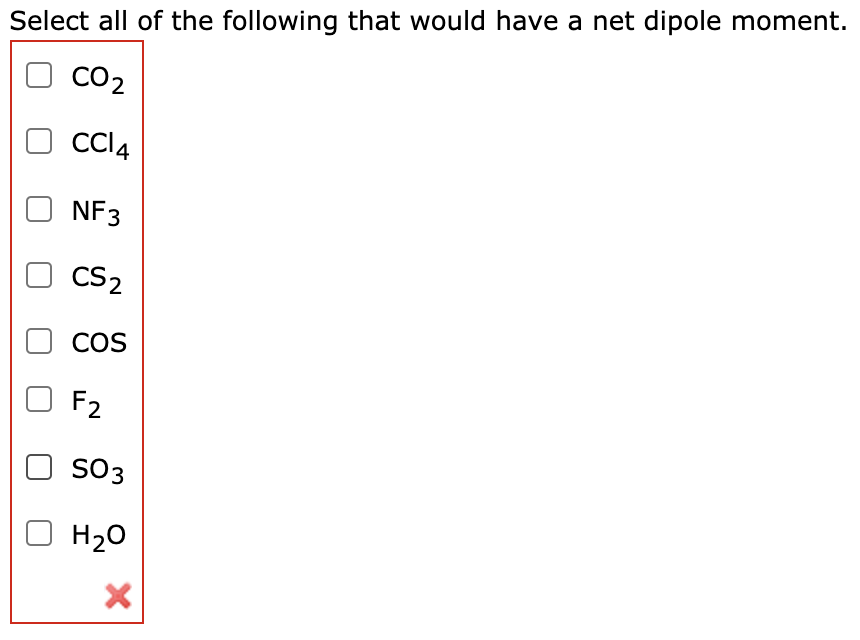 Solved Select all of the following that would have a net | Chegg.com