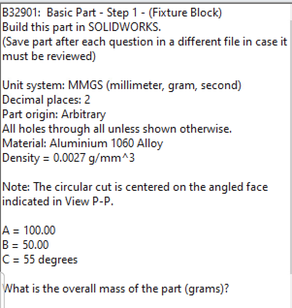 Solved B32901: Basic Part - Step 1 - (Fixture Block) Build | Chegg.com