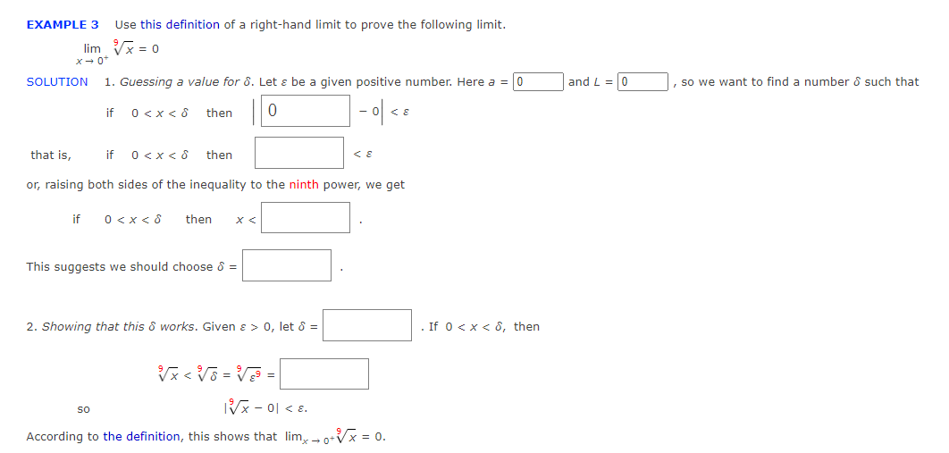 Solved EXAMPLE 3 Use this definition of a right-hand limit | Chegg.com