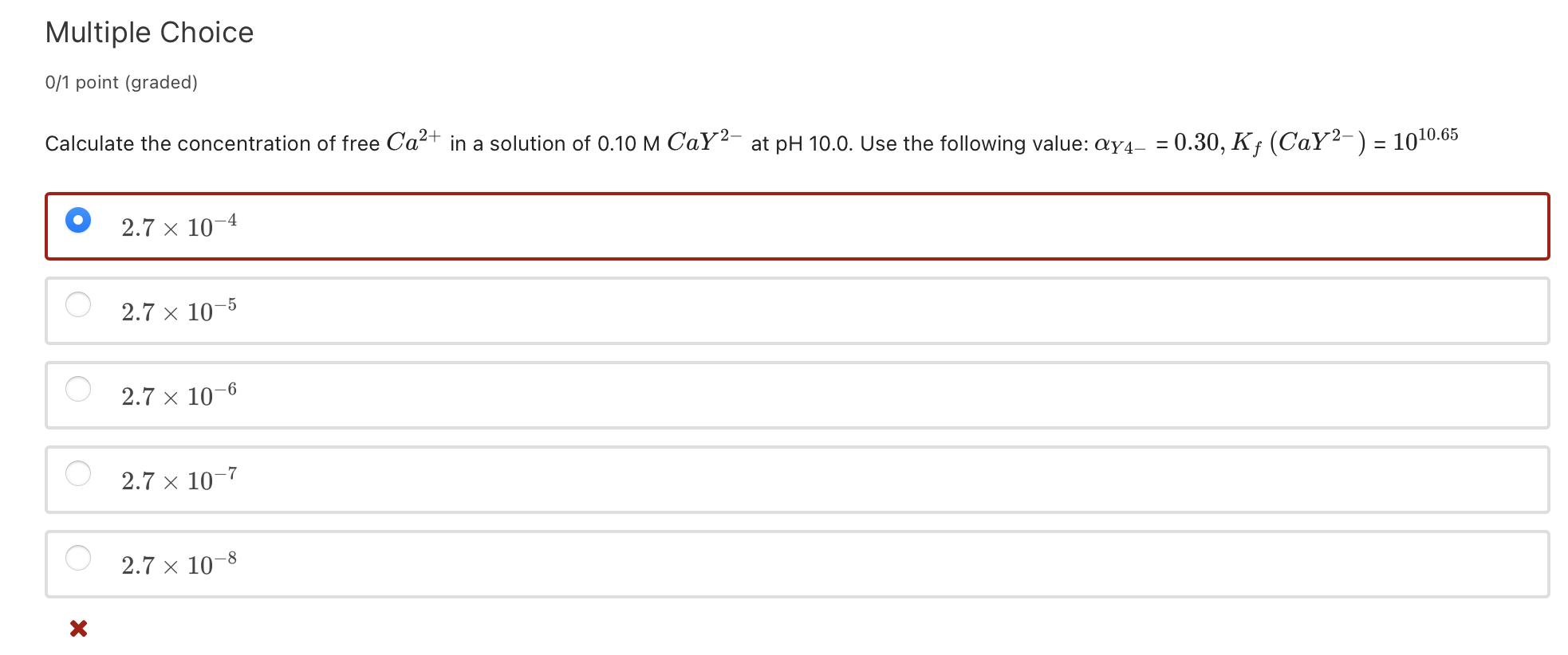 Solved Multiple Choice 0/1 point (graded) Calculate the | Chegg.com