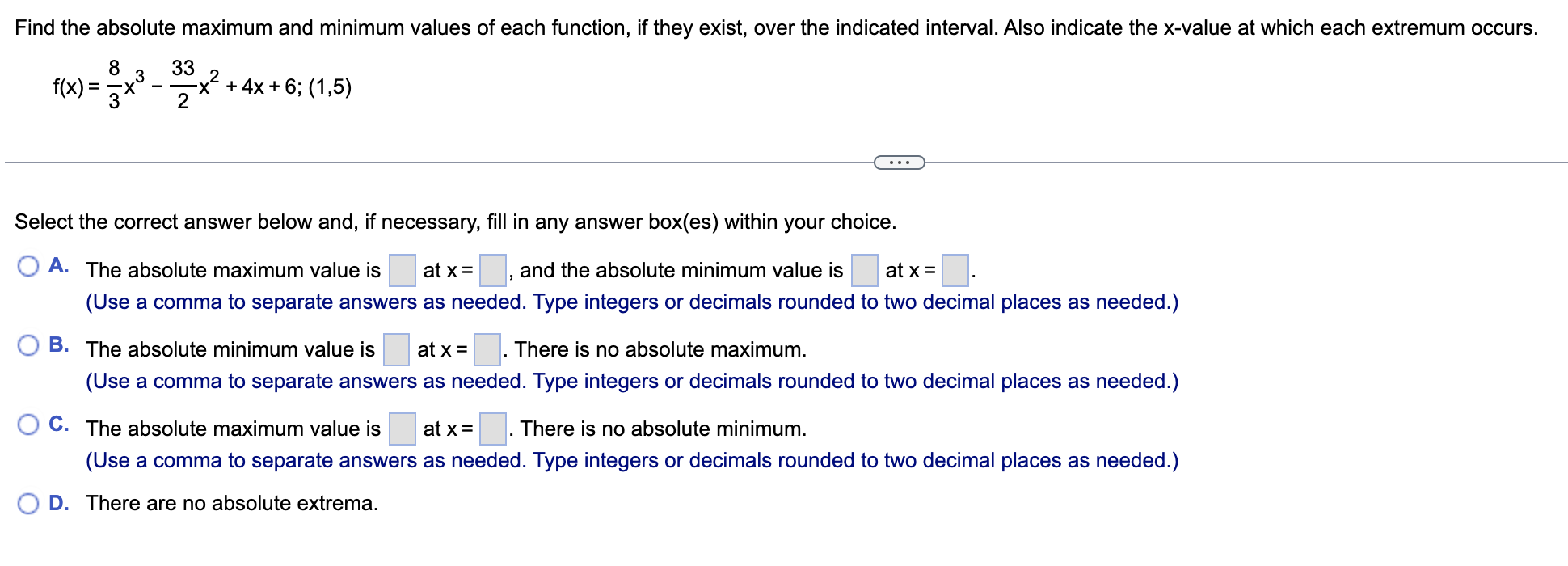 Solved Find the absolute maximum and minimum values of each | Chegg.com