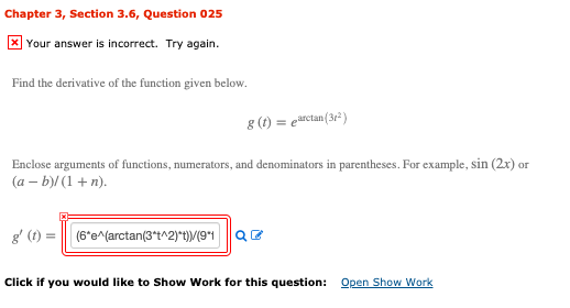 Solved Chapter 3, Section 3.6, Question 025 x Your answer is | Chegg.com