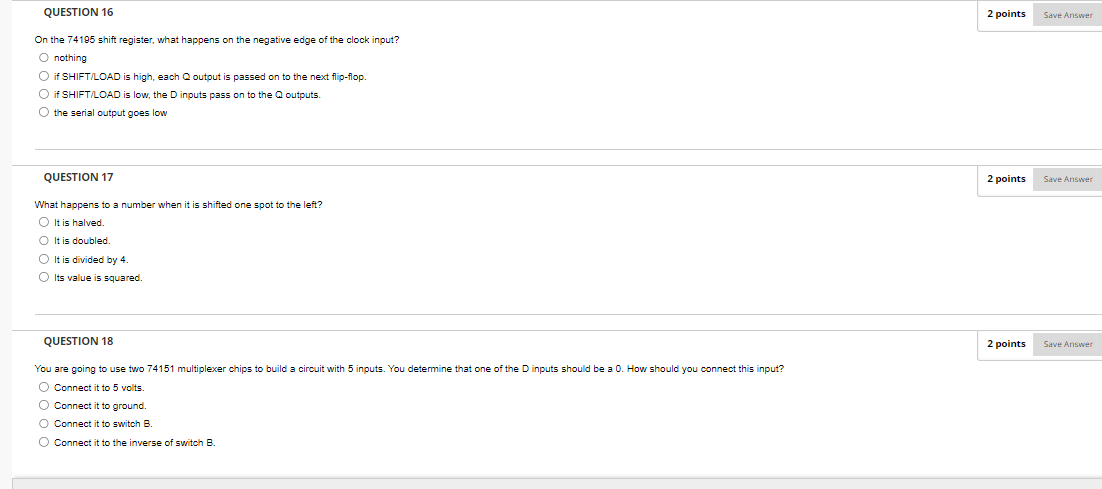 Solved On the 74195 shift register, what happens on the | Chegg.com