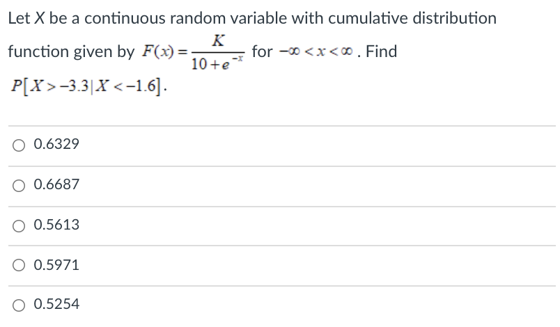 Solved Let X be a continuous random variable with cumulative | Chegg.com