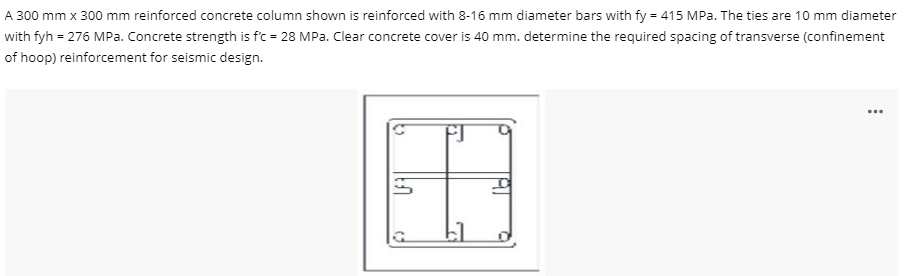 Solved A 300 mm x 300 mm reinforced concrete column shown is | Chegg.com