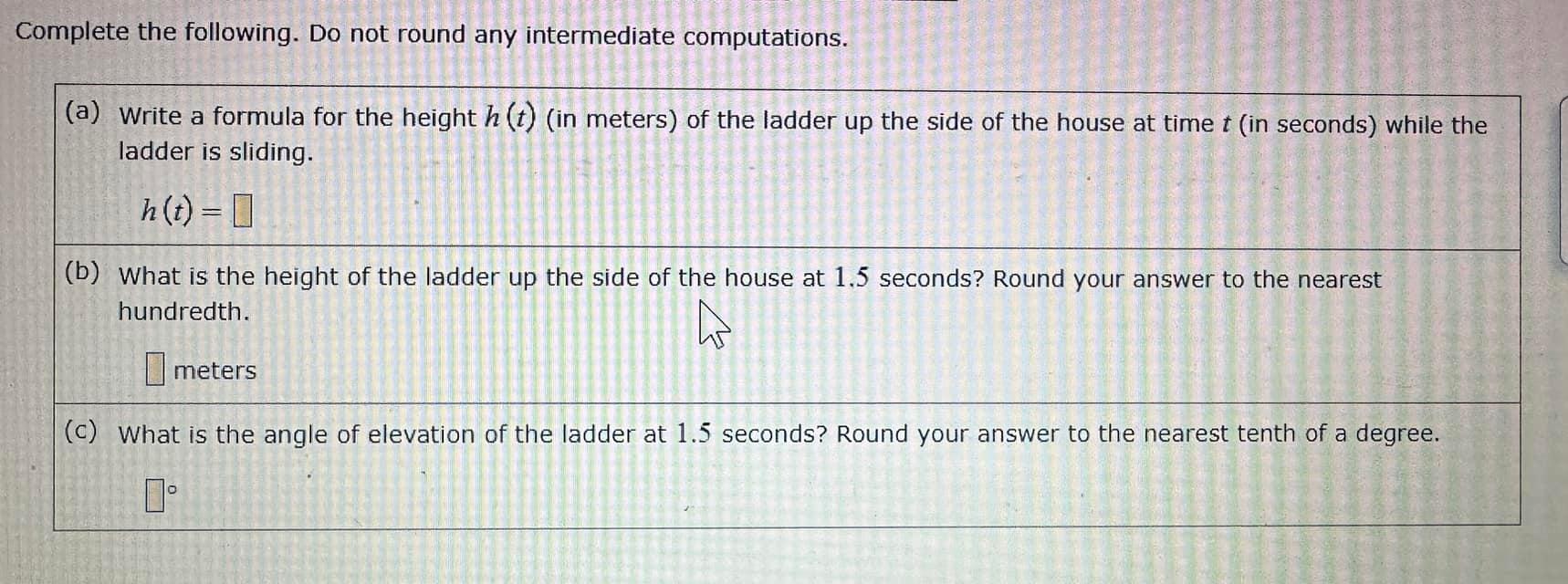Solved a 6 meter ladder leans against a house at an angle of | Chegg.com
