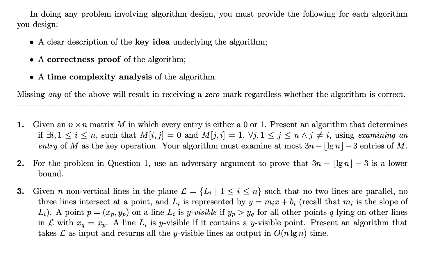 Solved In doing any problem involving algorithm design, you | Chegg.com